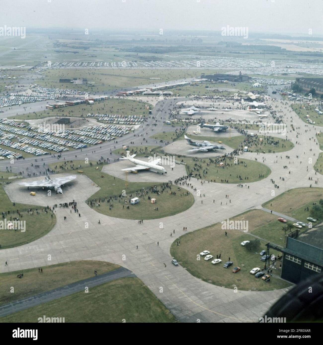 The airplane show at Farnborough seen from the air Stock Photo - Alamy