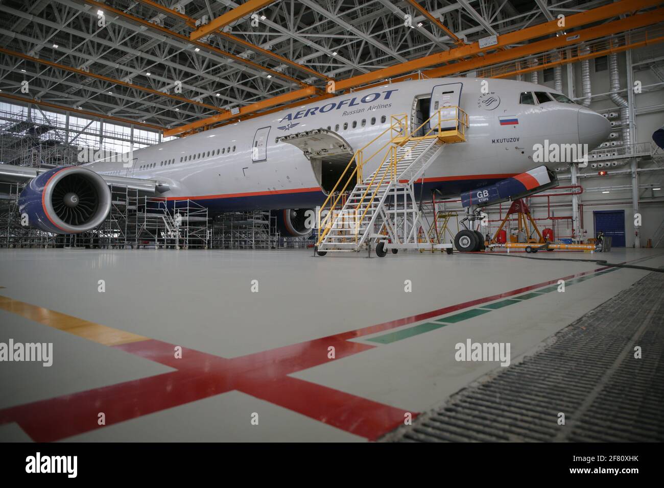 Aeroflot Russian Airlines Boeing 777-300ER jetliner, captured inside ...