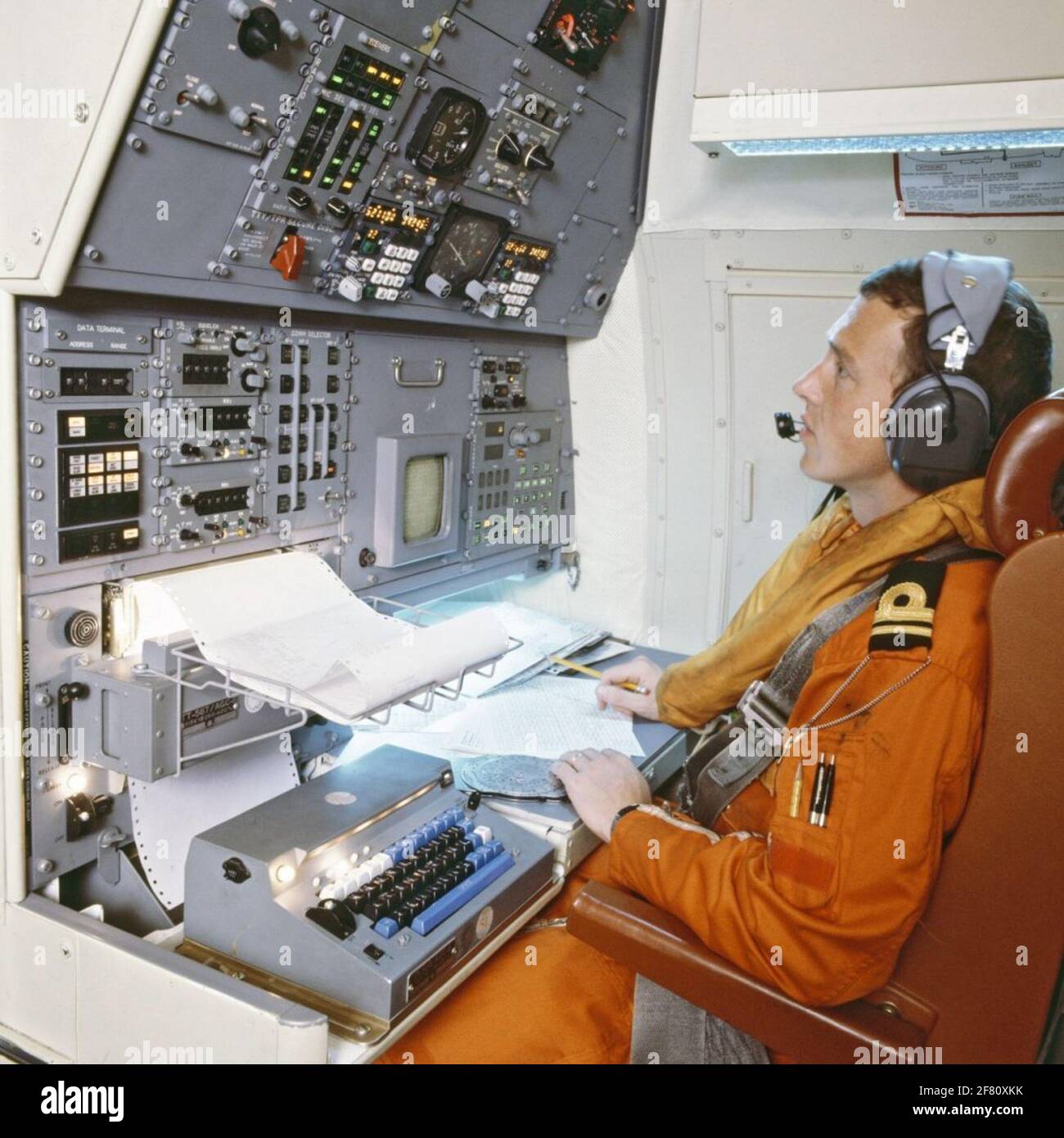 The navigation / communication station (NAVCOM) on board a Lockheed P ...