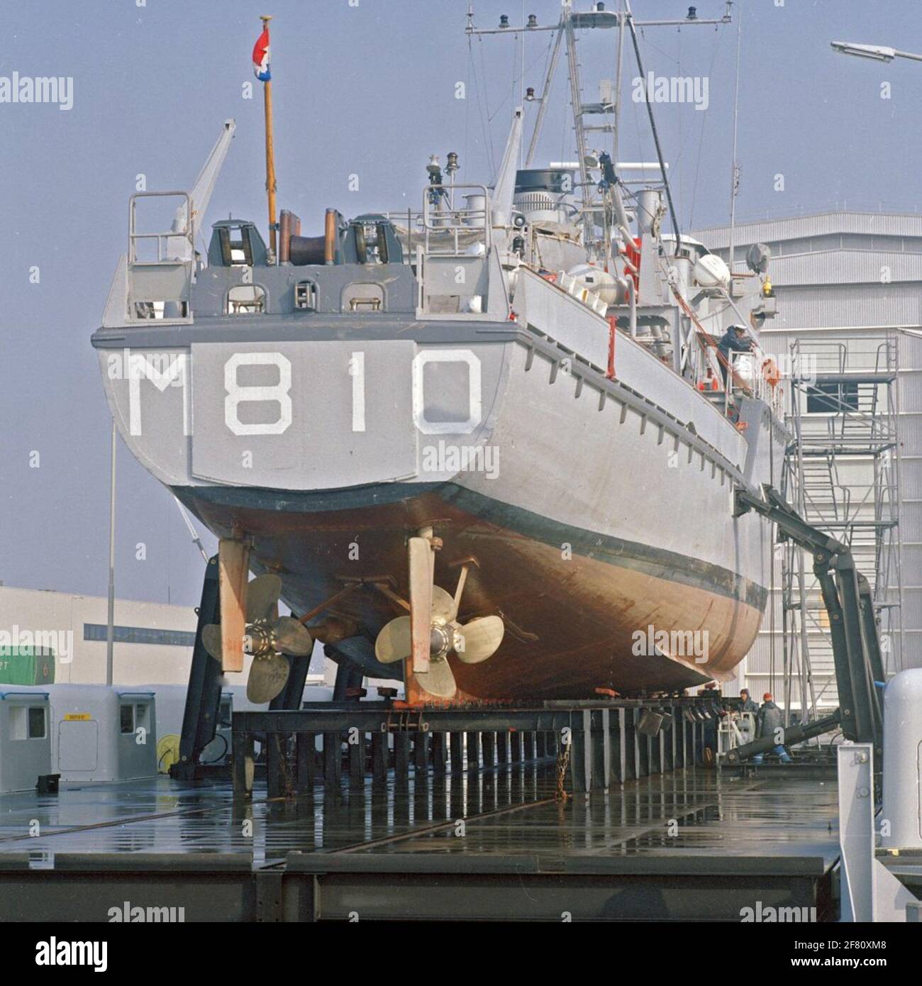 The coastal mine sweeper Hr.Ms. Abcoude (1956-1993) in the dock (ships ...
