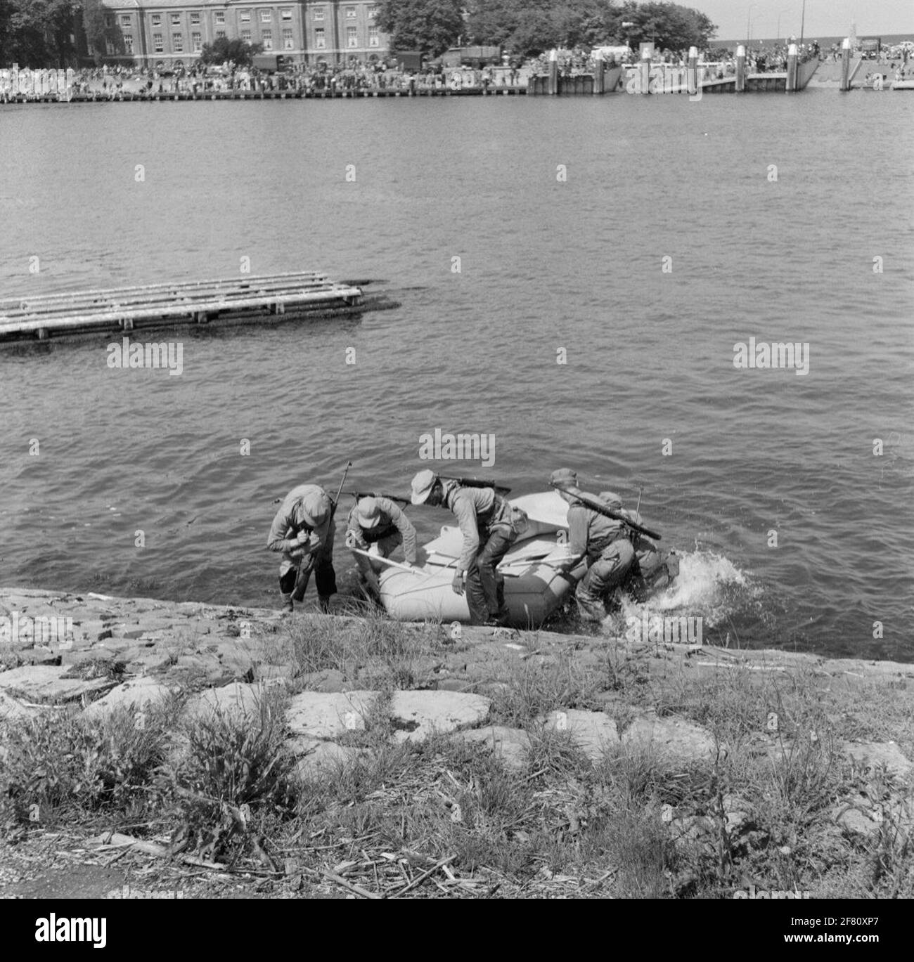 Interest for transactions of Marines in their rubber boat during fleet ...