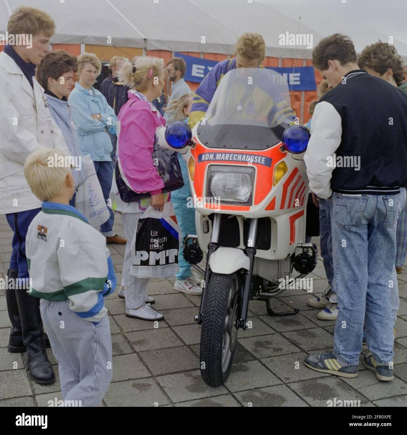 Interest in a motorcycle from the Royal Netherlands Marechaussee during ...