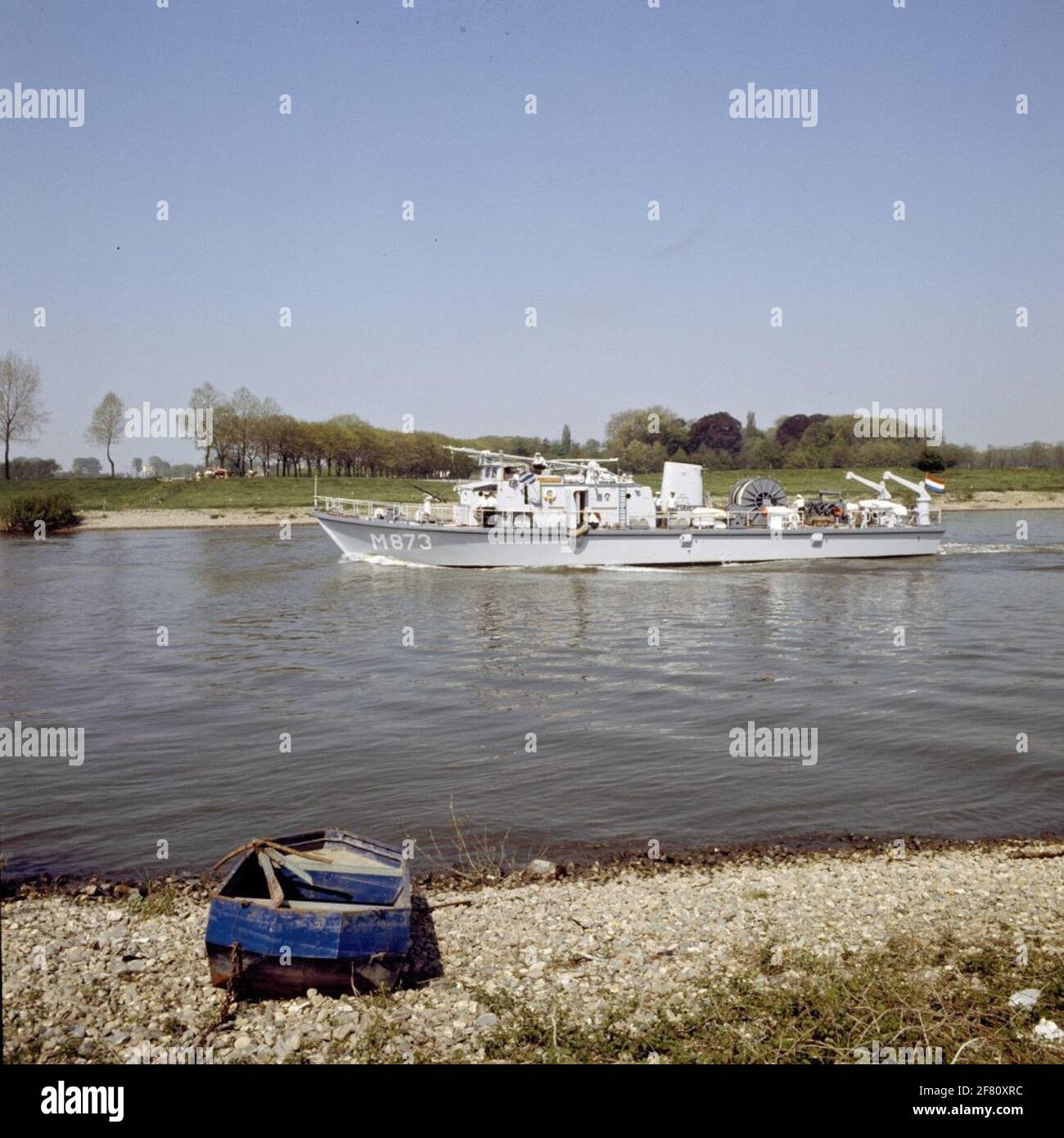 The shallow water mine sweeper (from strails class) hr.ms. Van Moppes ...