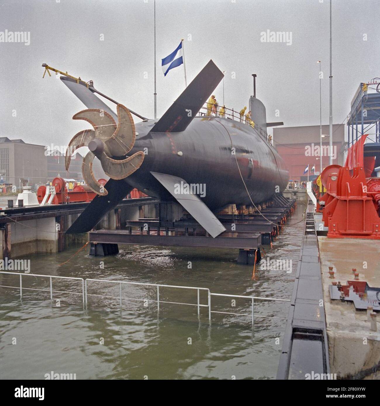 Submarine Walrus is (after the fire) for the second time launched the ...