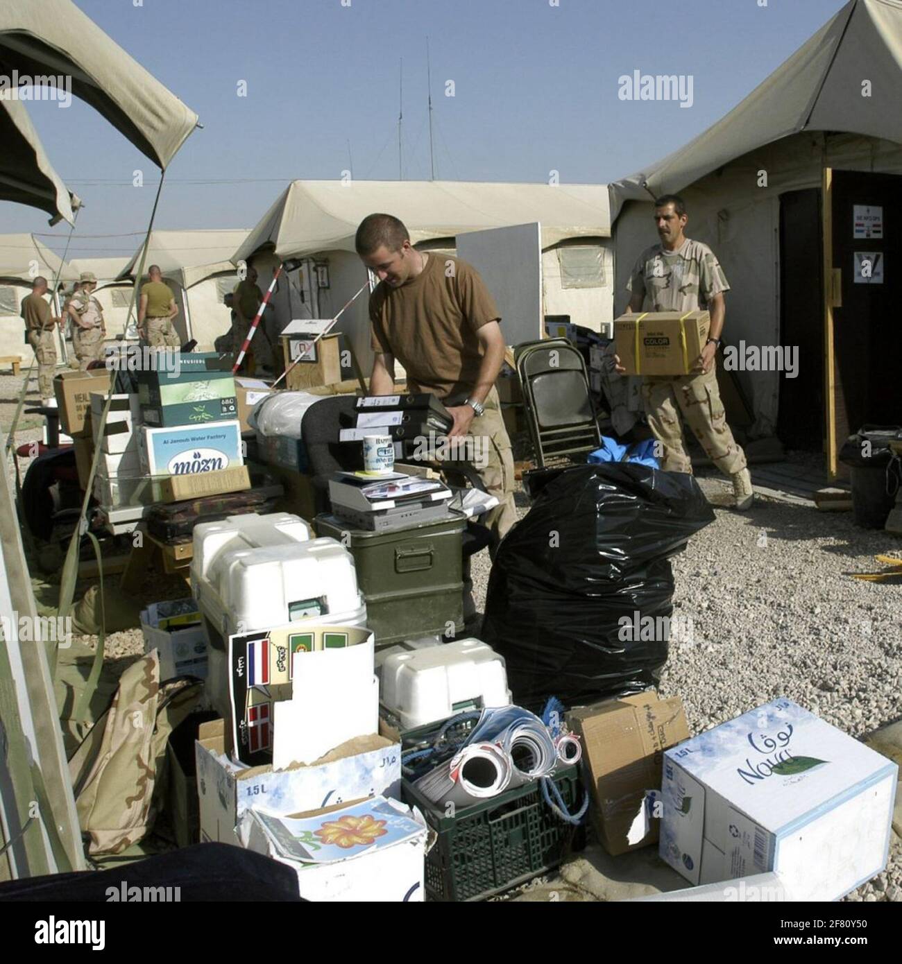 Work outside at the Information Operations section on Camp Smitty Stock ...