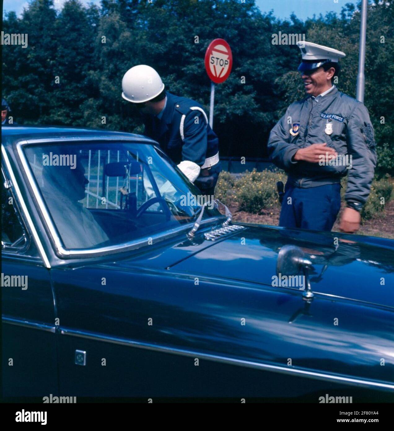 Access control to main entrance through USAF and KLU Stock Photo - Alamy