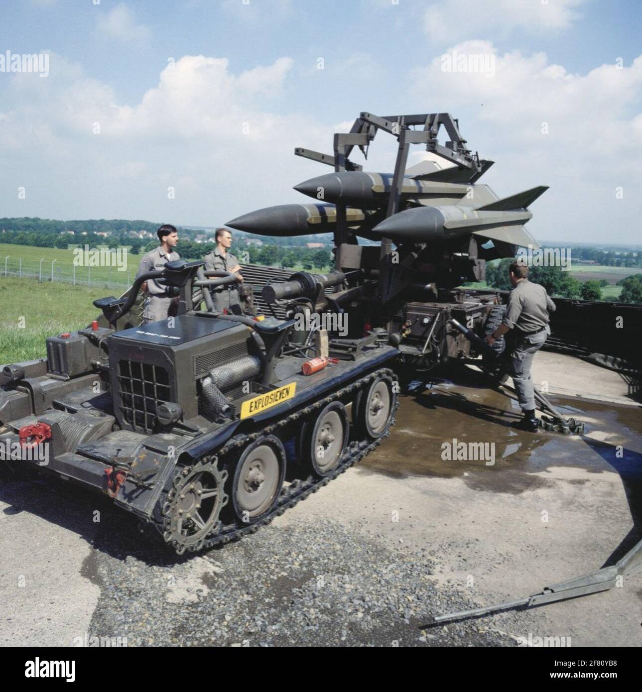 Missile Transfer. The photo shows transferring Hawk missiles to a ...