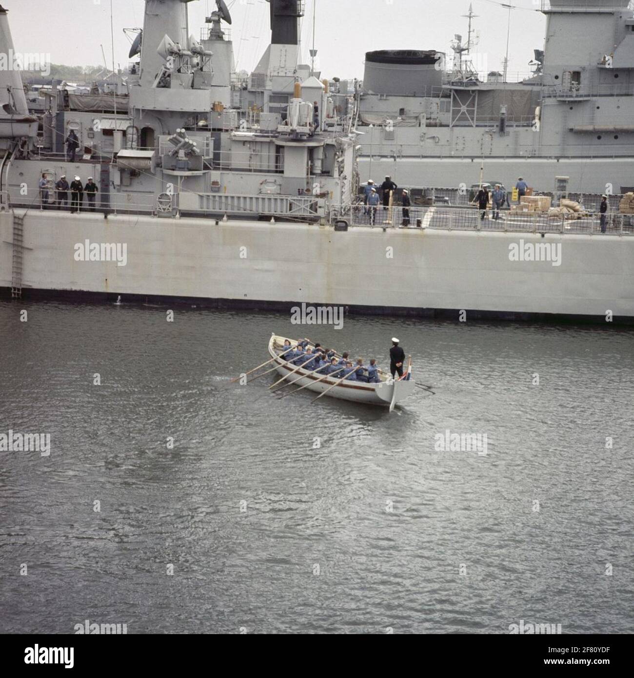 The GW frigate Hr.Ms. Tromp (1975-1999) with a rooted sloop in the ...