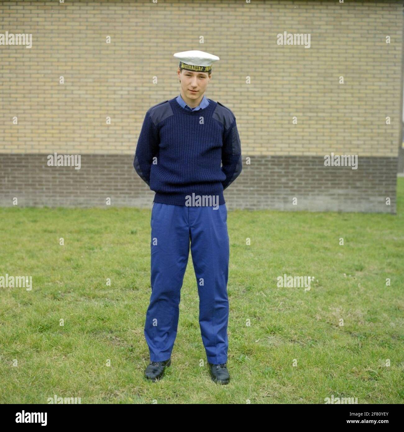 Sailor of the royal navy (km) in blue work suit with sweater Stock ...