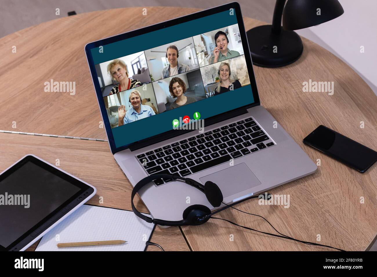Group Friends Video Chat Connection Concept Stock Photo - Alamy