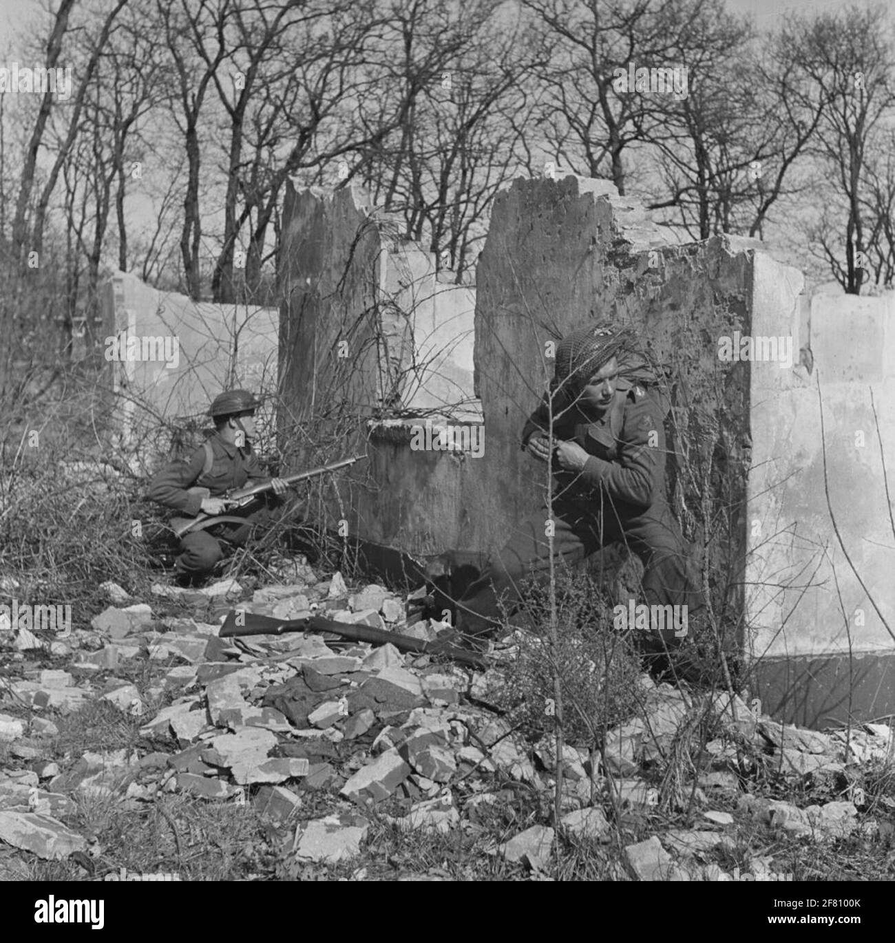 Two infantryists during a field service exercise. The front man is ...