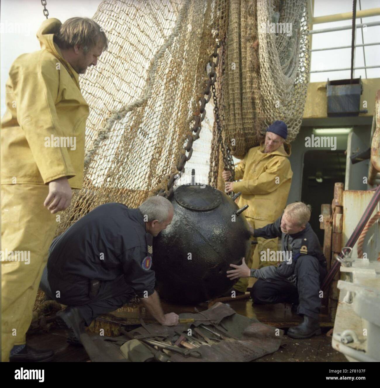 The diving and demanding group of the Marine Mining Service at a fished ...