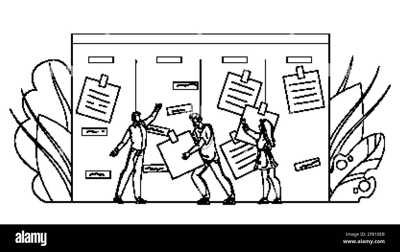 Businesspeople Agile Performing Job Tasks Vector Illustration Stock ...