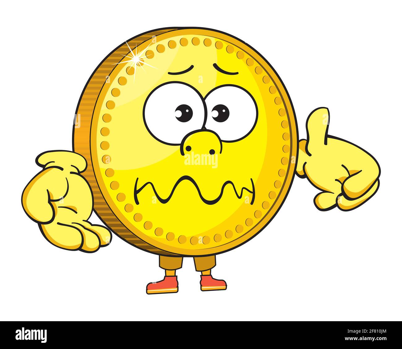Gold coin, cute cartoon emoticon mascot. Golden Coin Cartoon Character ...