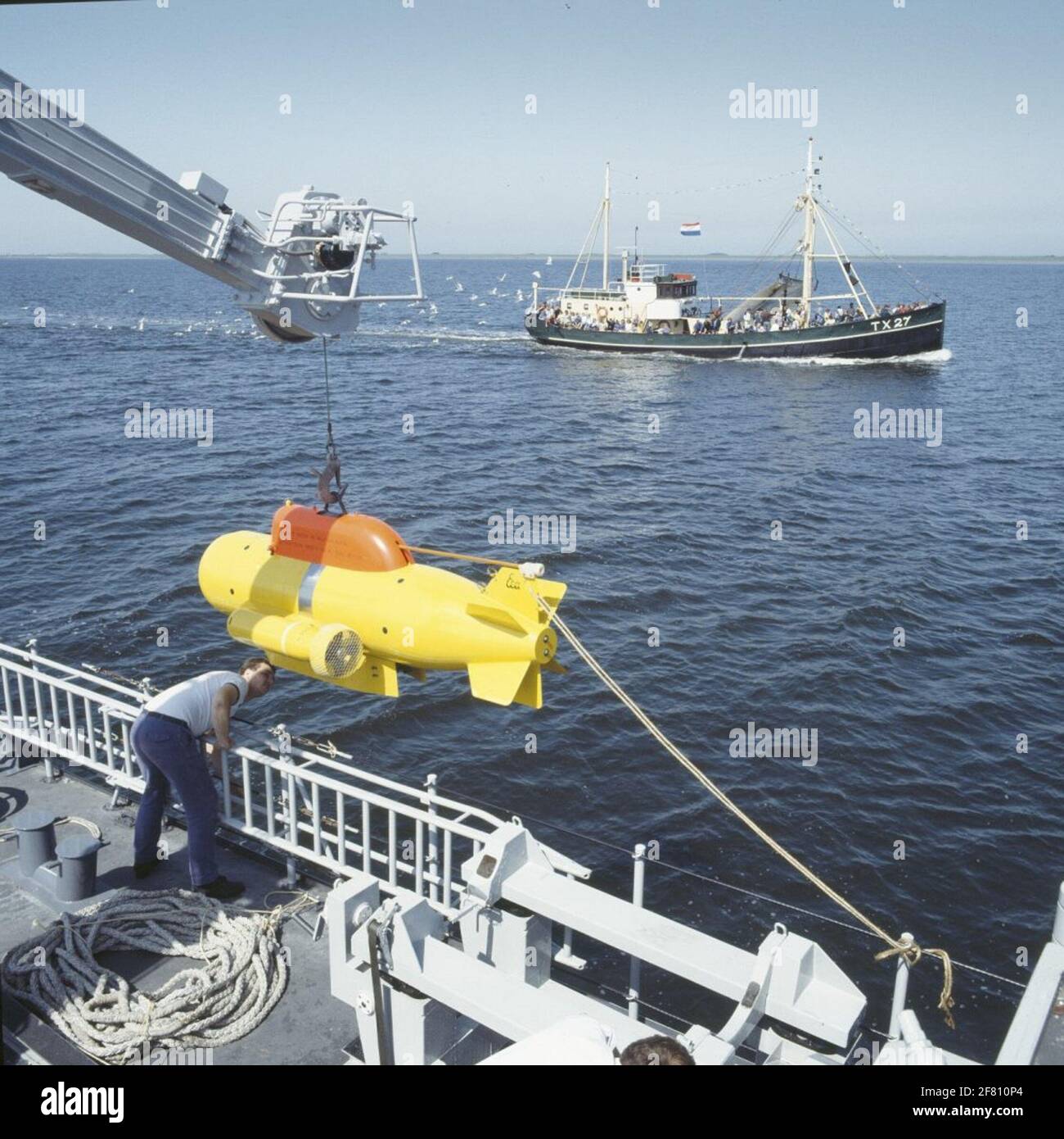 The porridge (Poisson Auto Propulsé) aboard a mine hunter of the ...