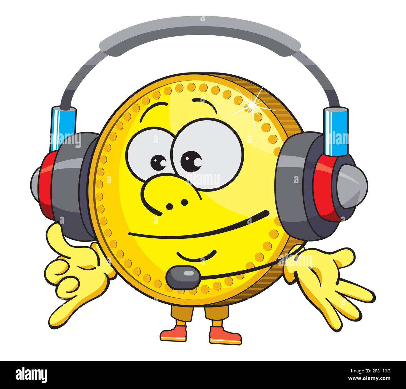 Gold coin, cute cartoon emoticon mascot. Golden Coin Cartoon Character ...