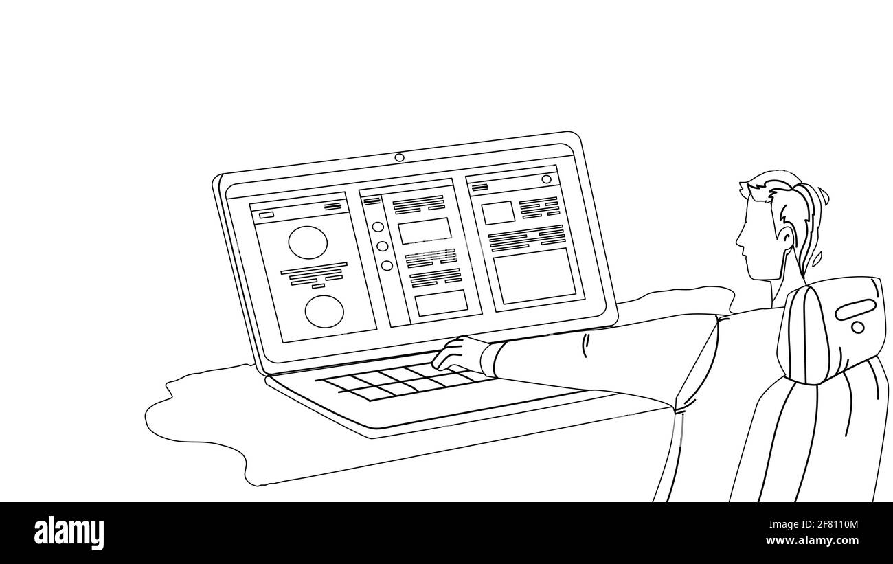 Application Development Programmer Work Vector Illustration Stock ...