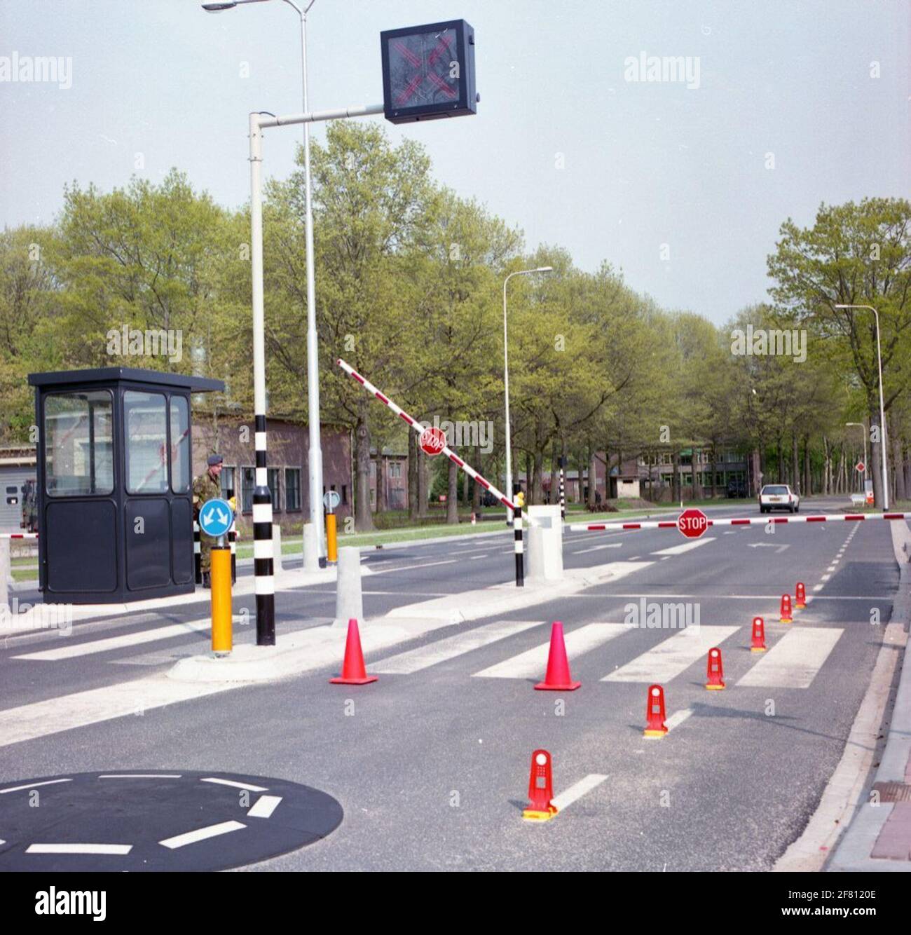 Renewed main gate of the Volkel airbase. Accommodating gate, entrance ...