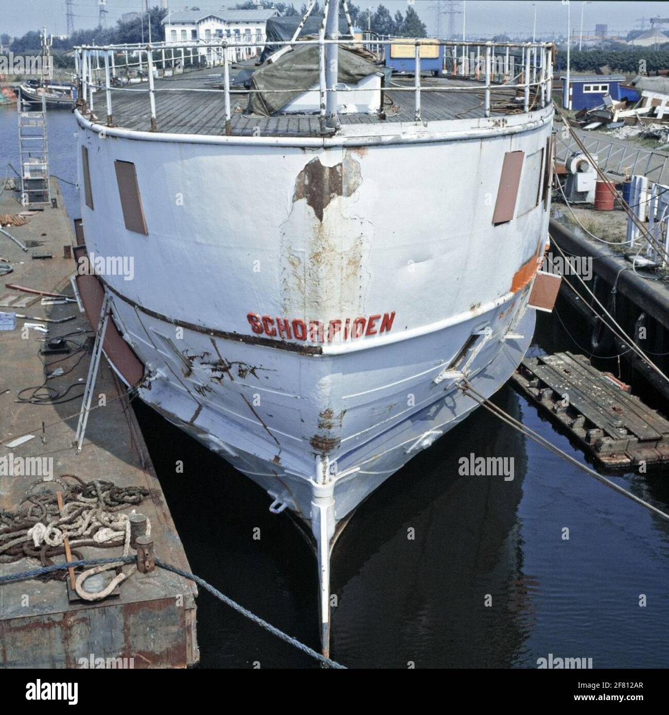 The armored ship Hr.Ms. Scorpio (1868-1903) Just before the restoration ...