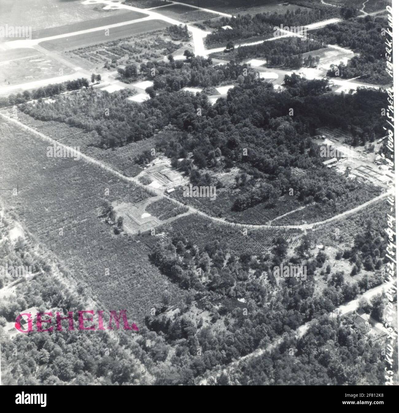 Aerial view of the Soesterberg airbase. Start of the work to the ...