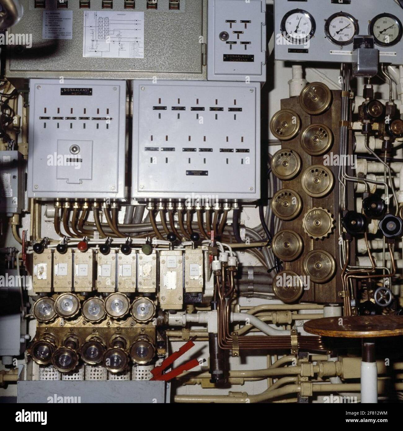 Interior with electrical distribution cupboards and servants A / B from ...
