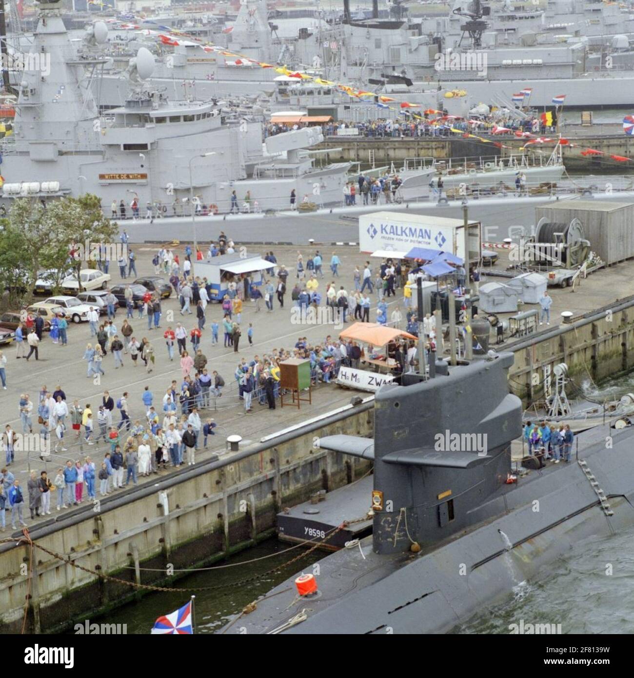 Printed during the Fleet Days 1989. In the foreground the submarine Hr ...