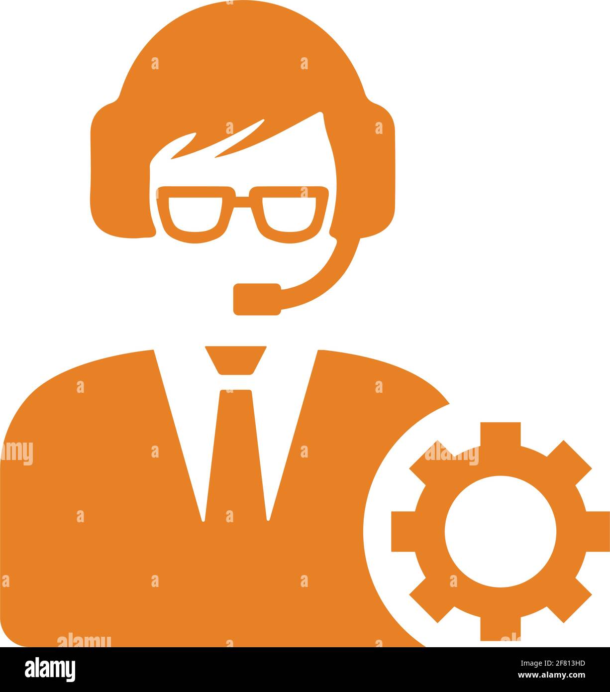 Configuration, settings, customer support icon. Fully editable vector ...