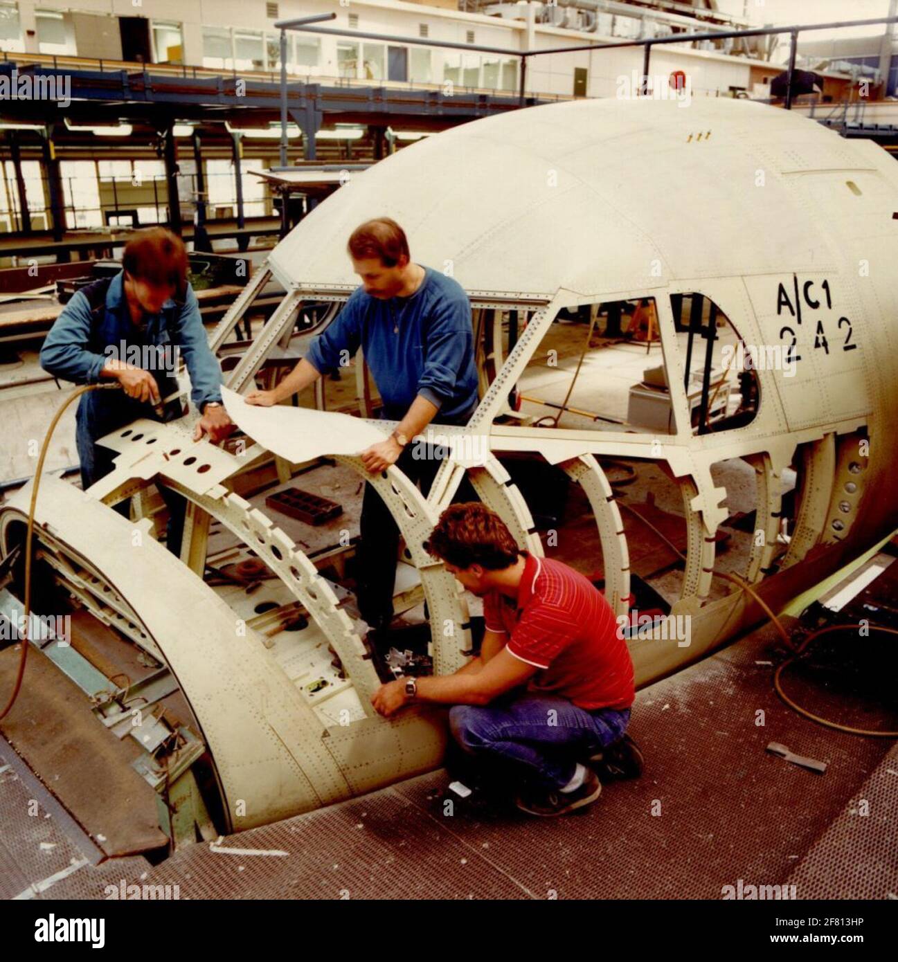 The cockpit section of the Prototype Fokker 100 under construction ...