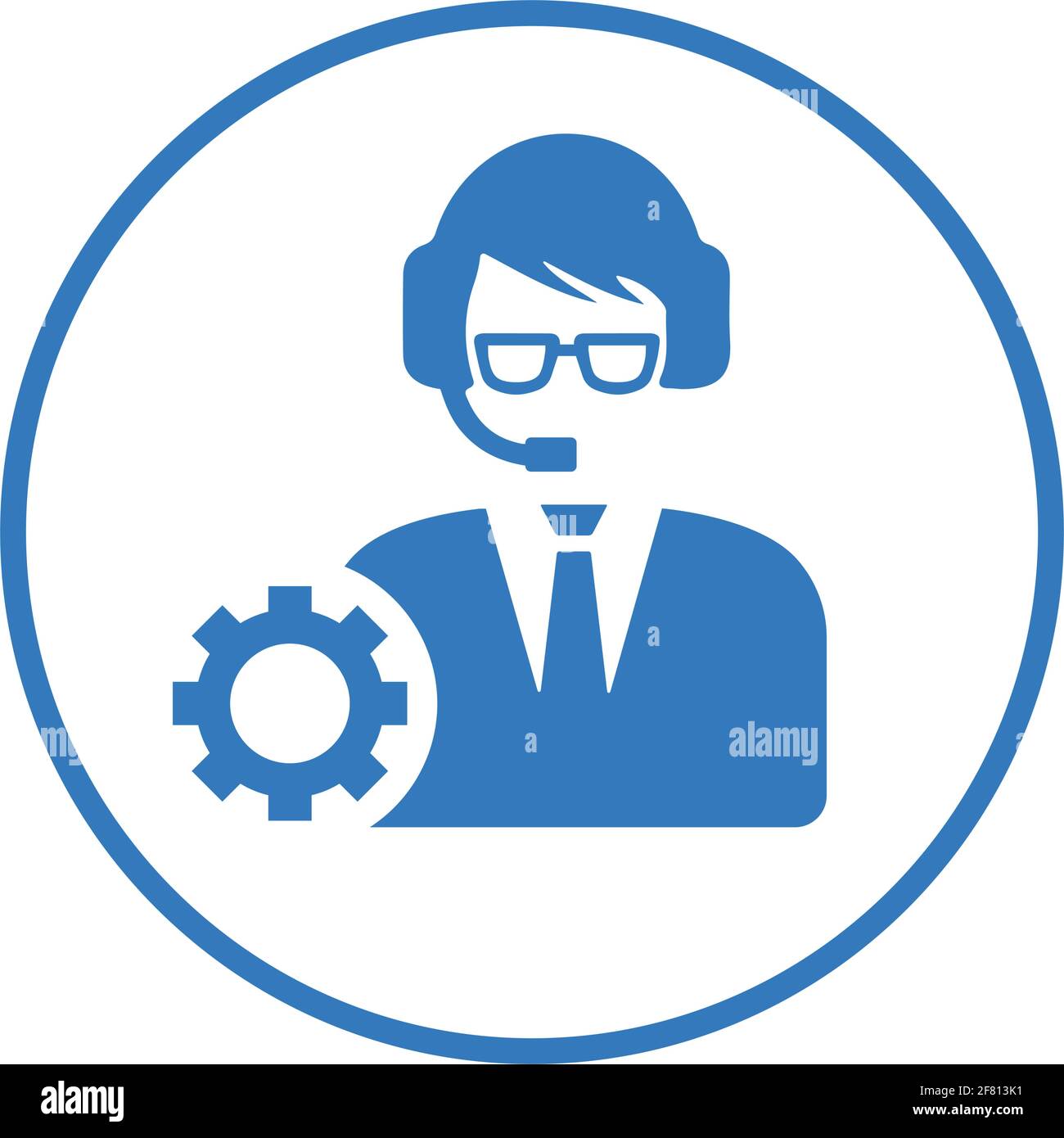 Configuration, settings, customer support icon. Fully editable vector ...
