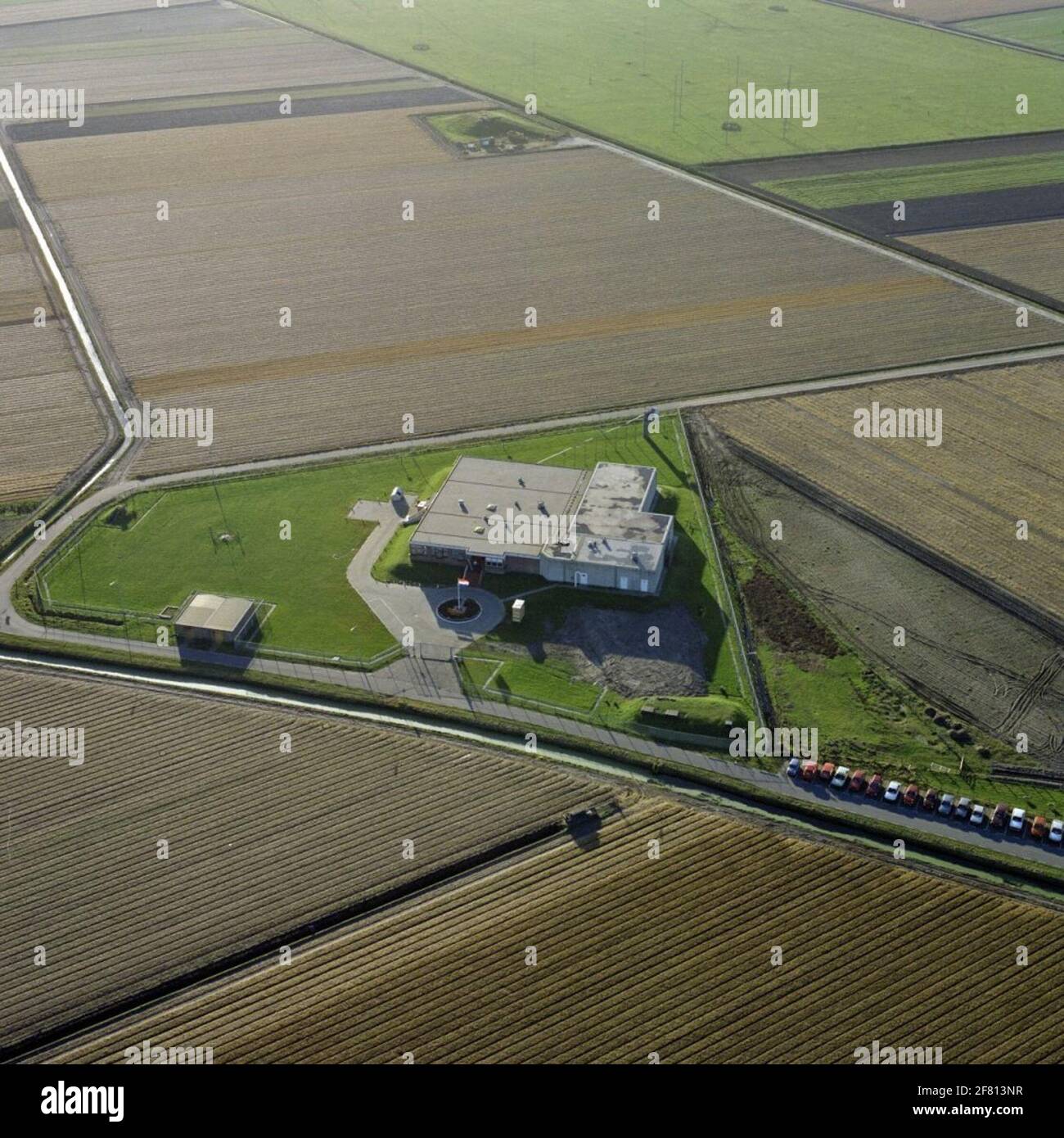 Aerial view of a building of the Royal Netherlands Marine (km) near Den ...