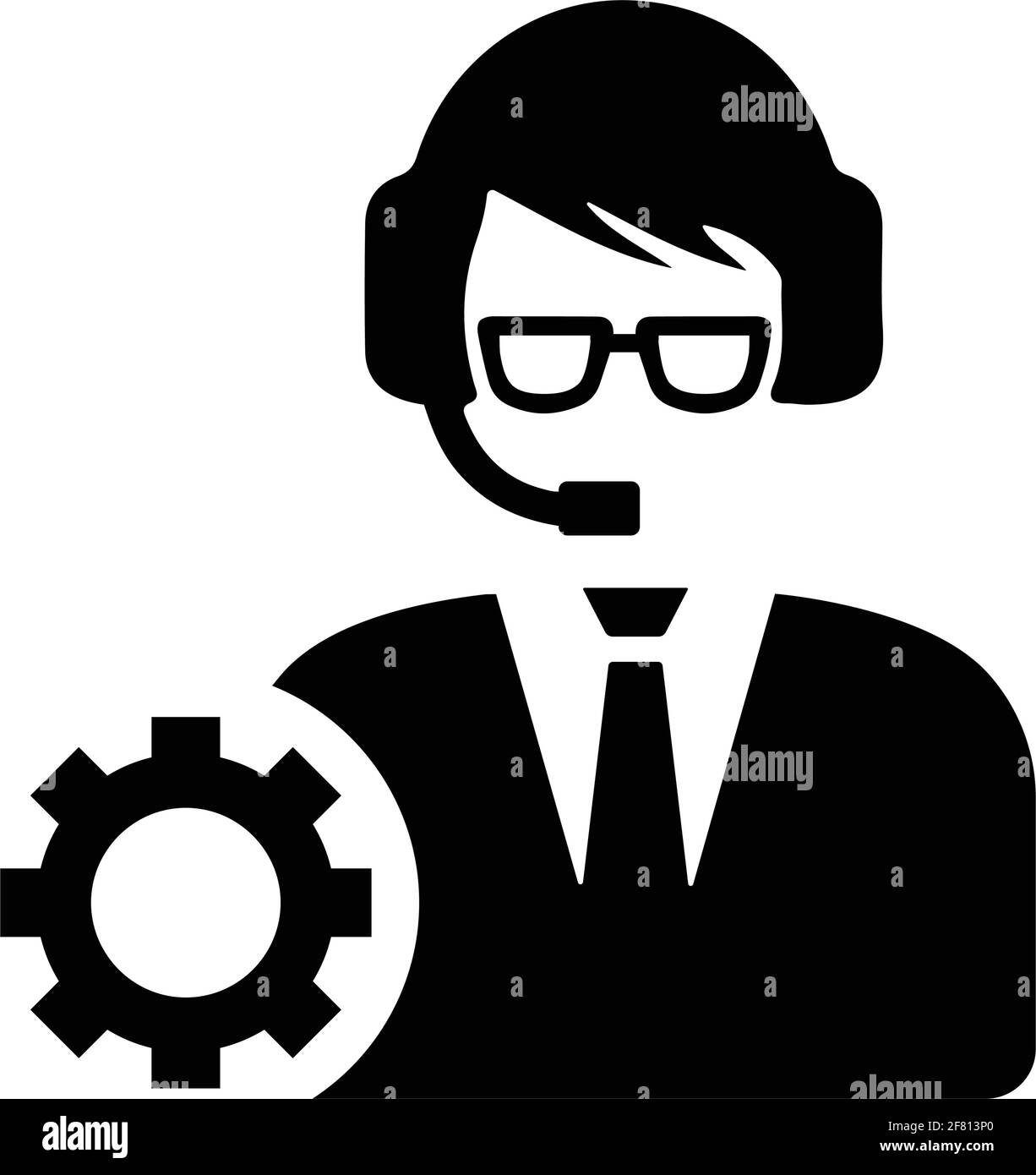 Configuration, settings, customer support icon. Fully editable vector ...