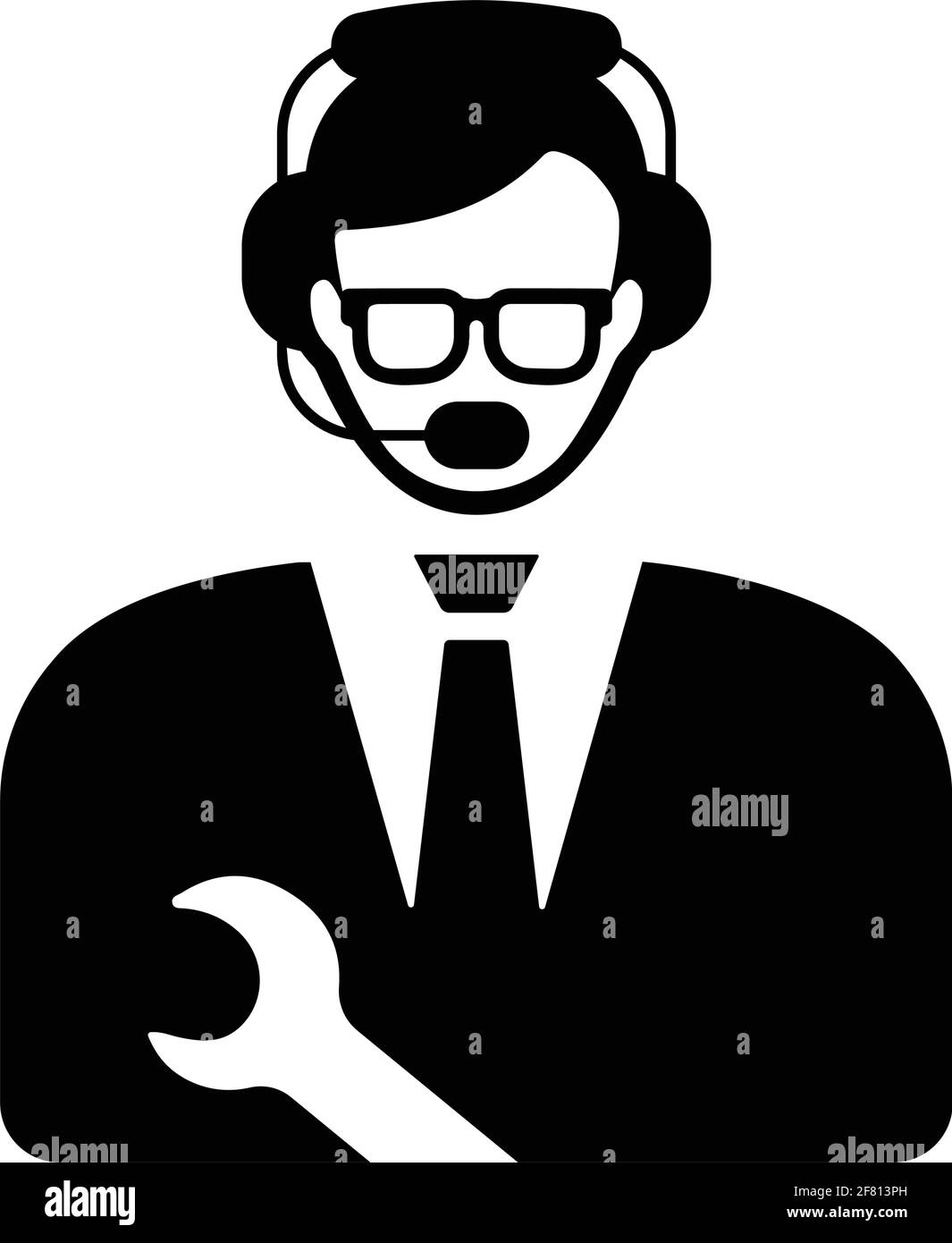 Configuration, settings, customer support icon. Fully editable vector ...