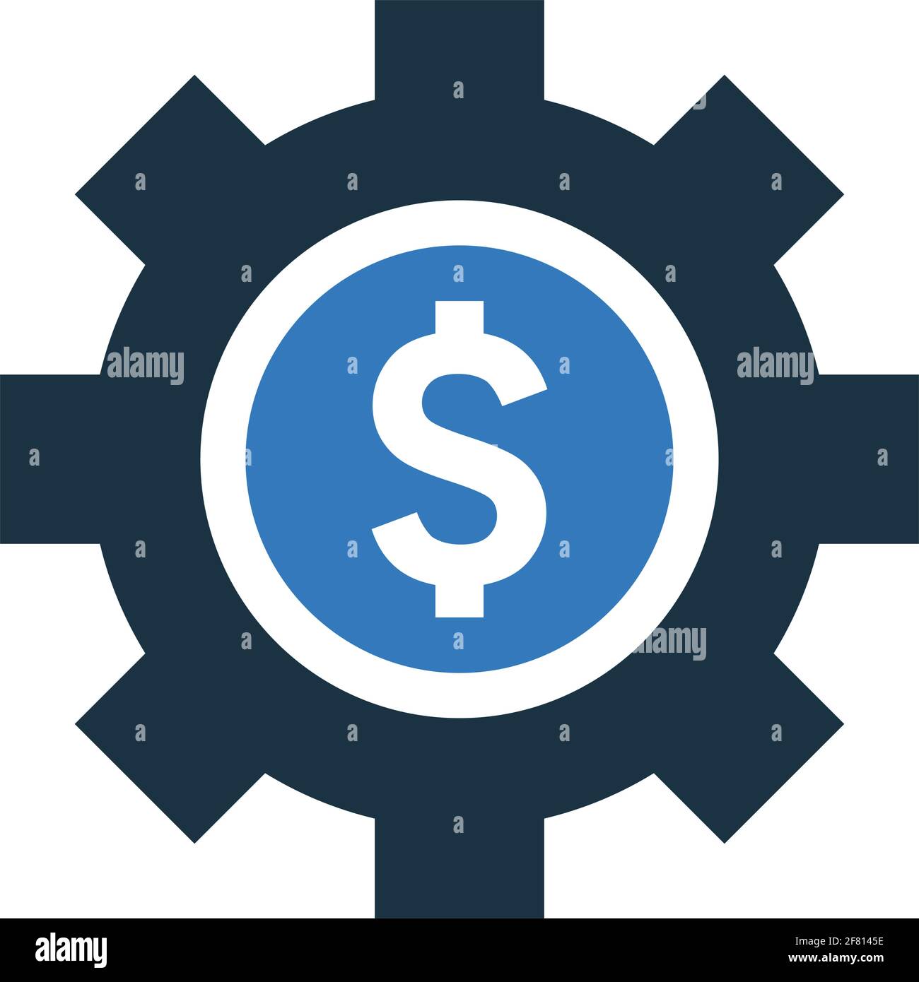 Gear,, money, dollar, factory, development cost icon is isolated on ...