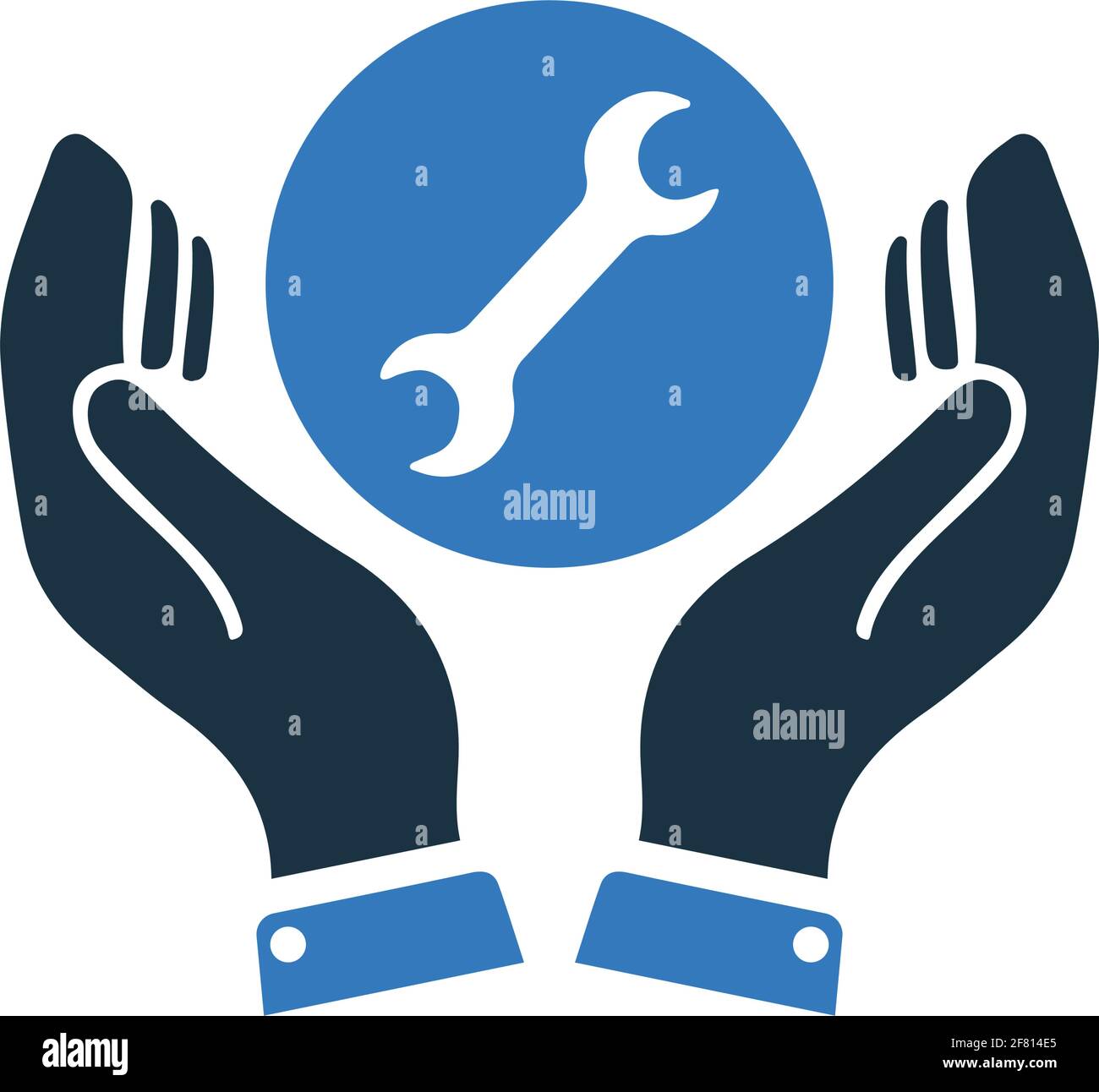 Maintenance care, repair service tools icon is isolated on white ...