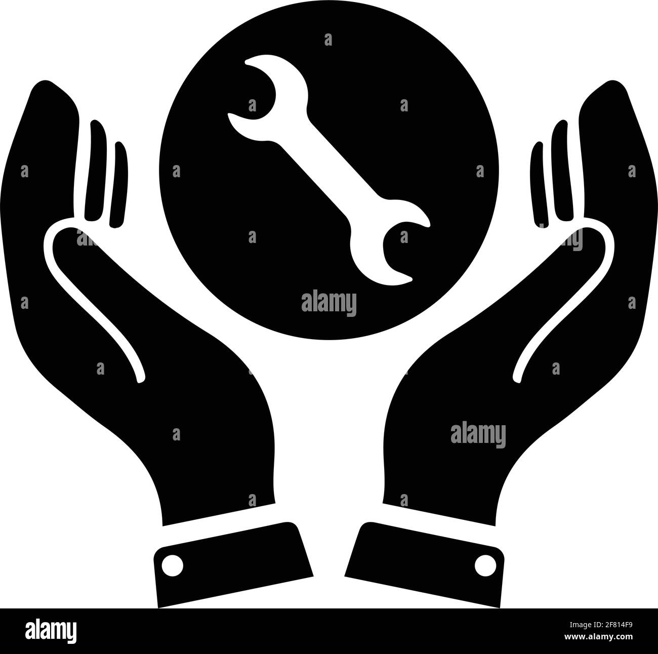 Maintenance care, repair service tools icon is isolated on white ...