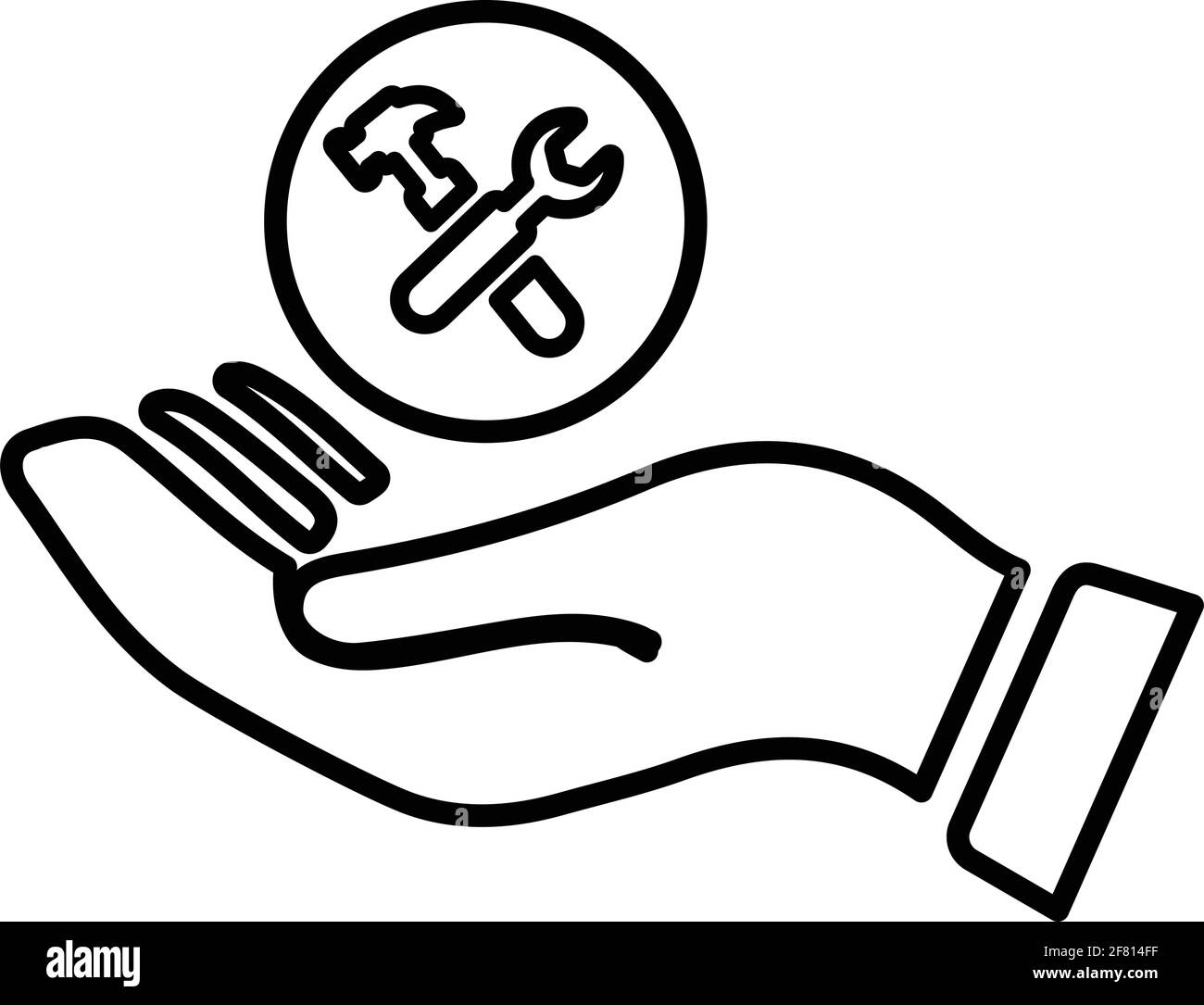 Maintenance care, repair service tools icon is isolated on white ...