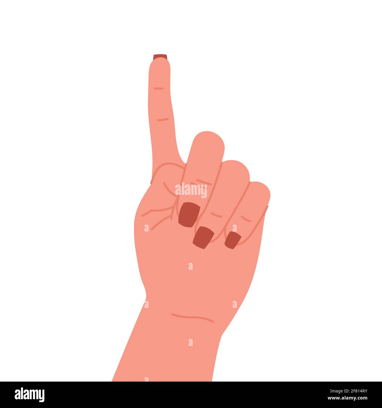 Counting 1 fingers on a hand, isolated on white background, vector ...