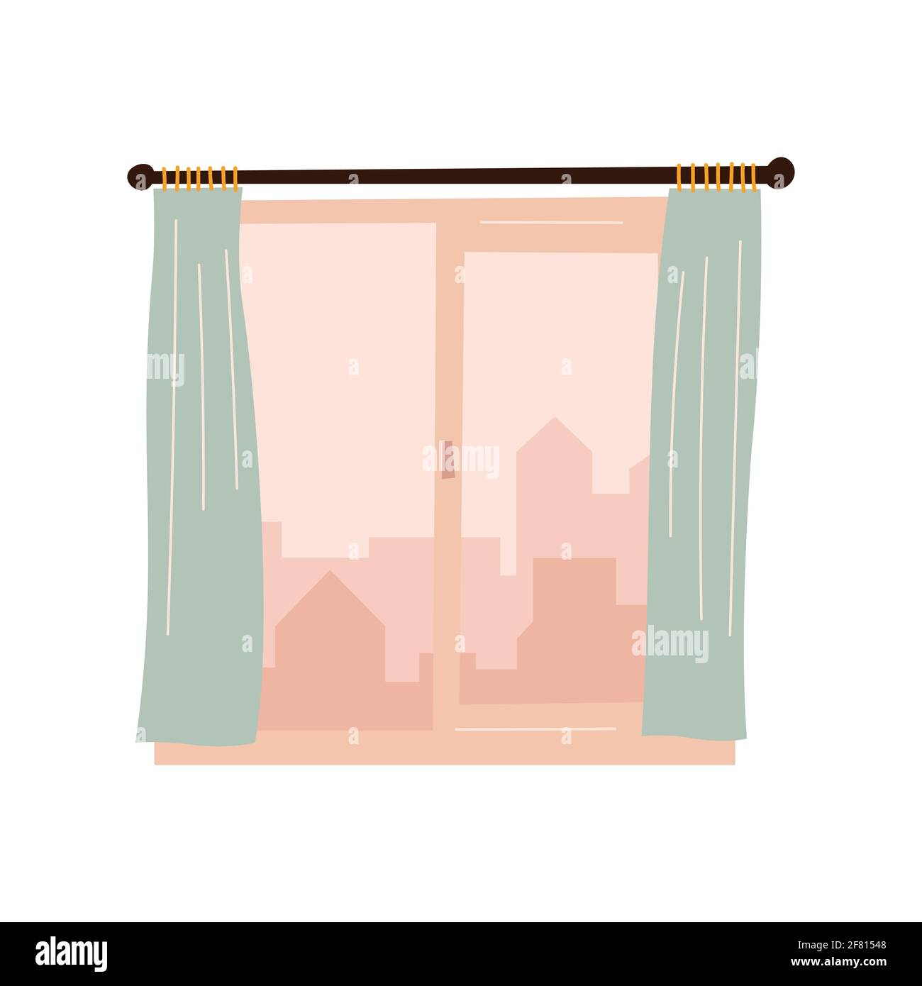 Vector window in flat style, vector flat window, icon on white ...
