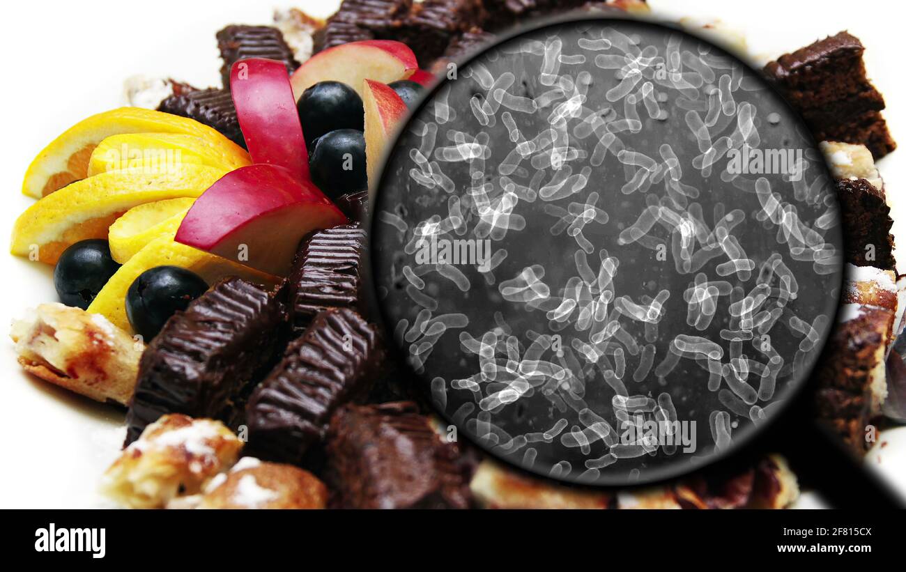 Searching for bacteria in sweets Stock Photo - Alamy