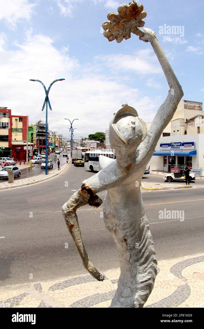 salvador, bahia / brazil - december 10, 2012: sculpture of the mermaid ...