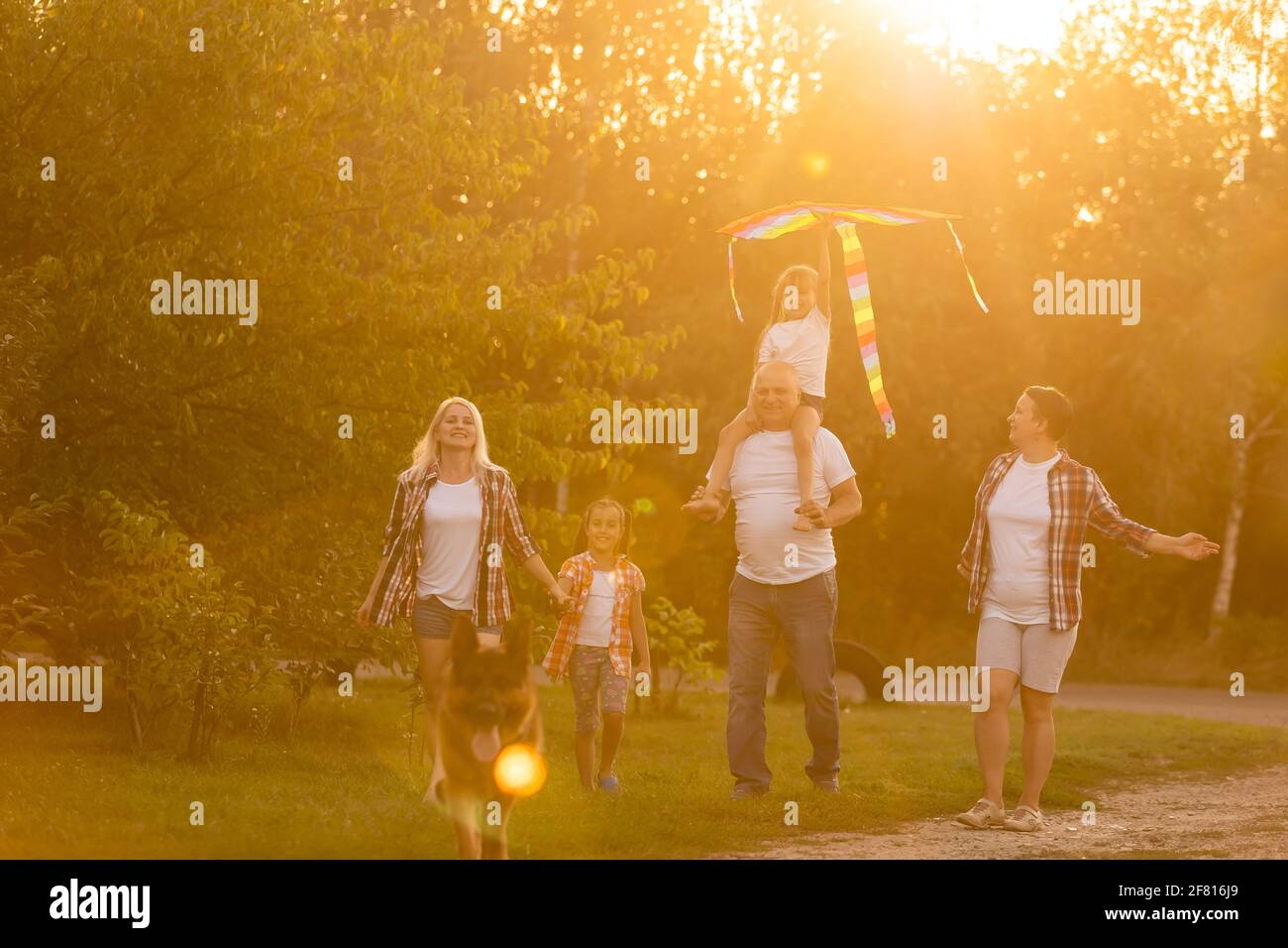 Multi Generation Family On Countryside Walk Stock Photo - Alamy