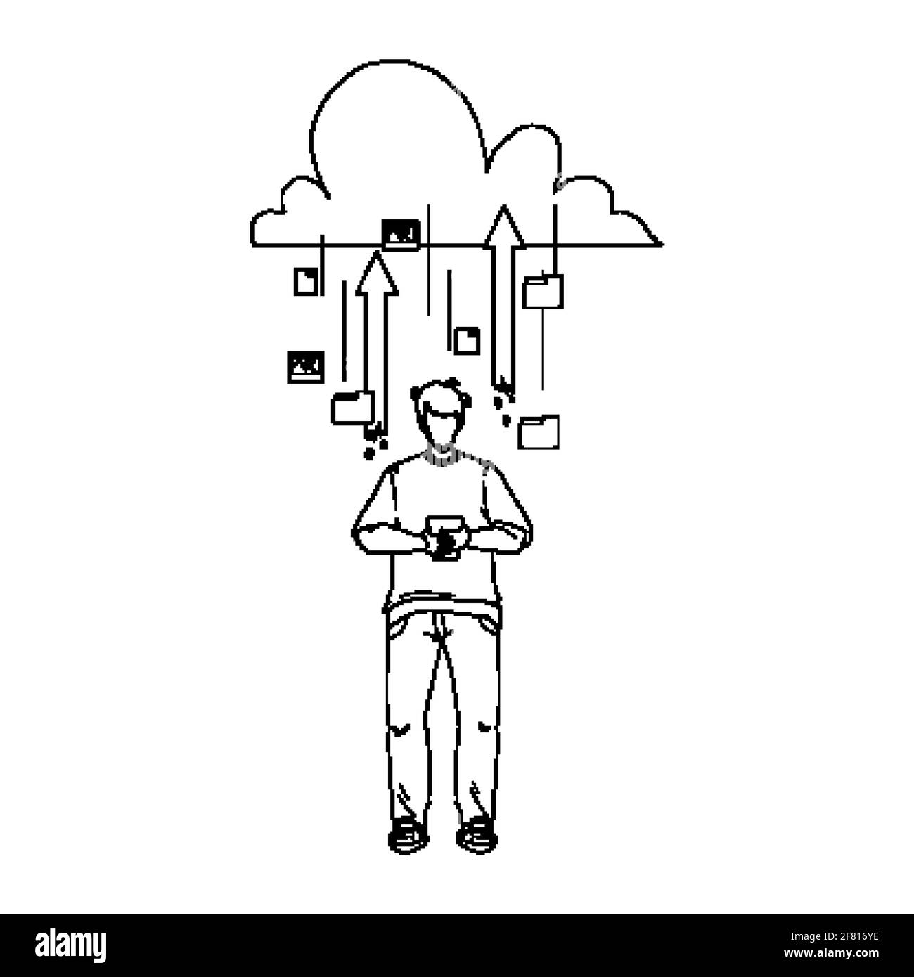 Cloud Storage Service For Save Information Vector Stock Vector Image ...