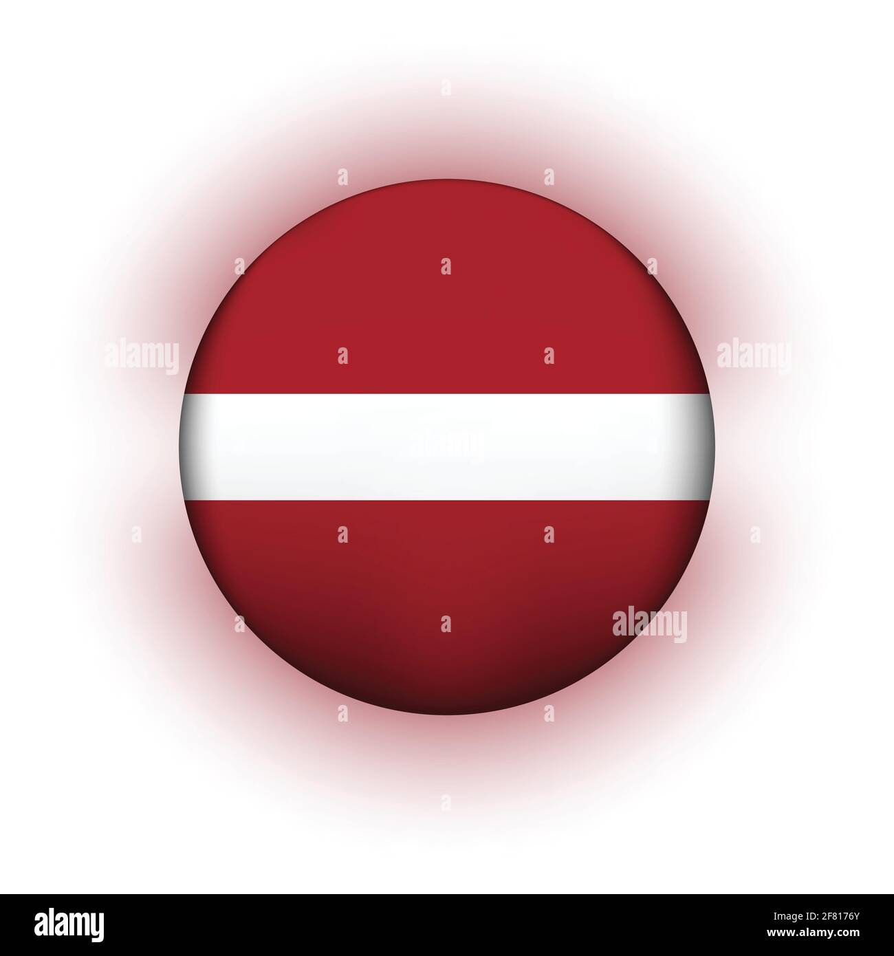 Glass light ball with flag of Latvia. Round sphere, template icon. Latvian national symbol ...