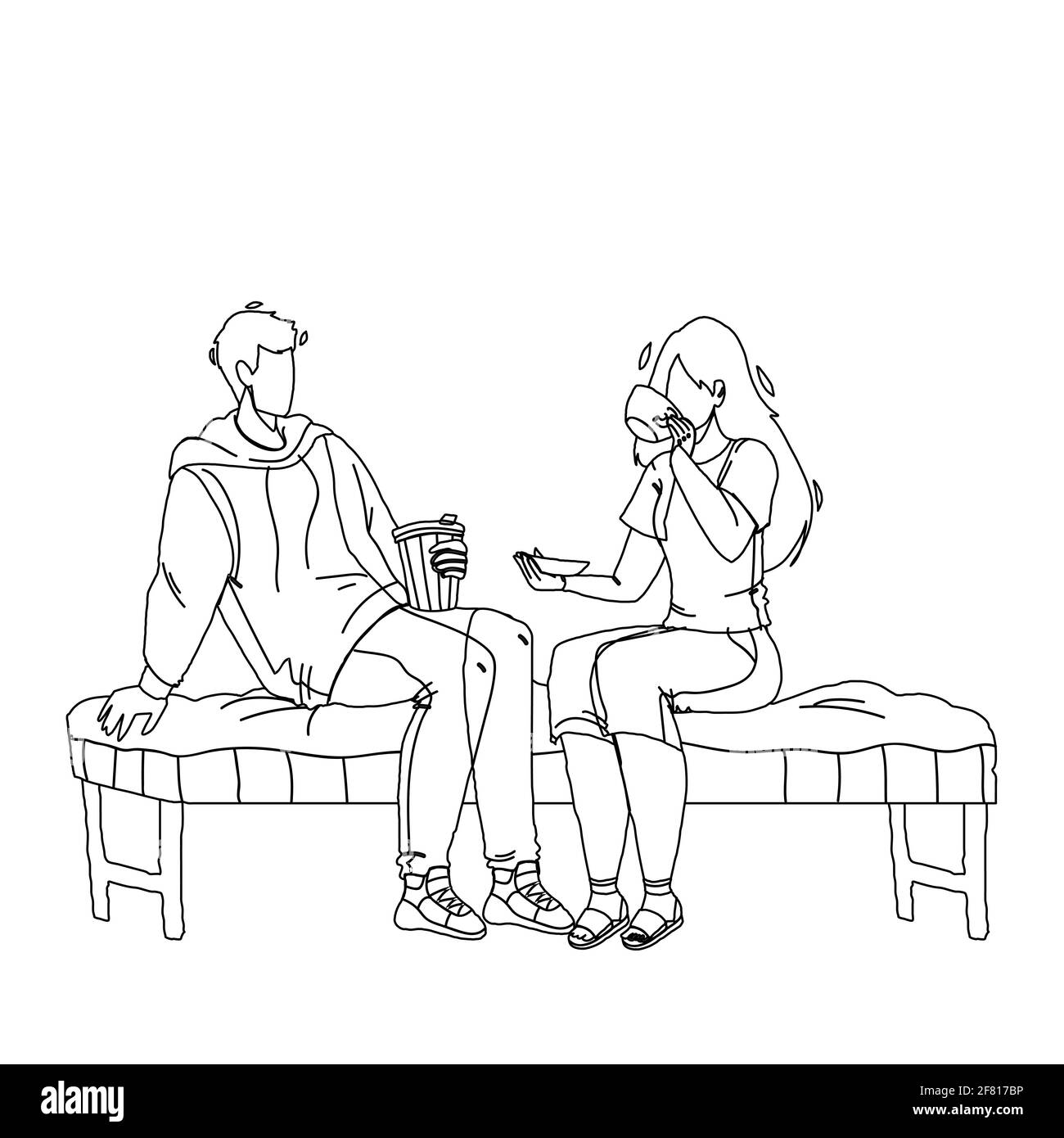 In Coffee House Customers Have Meeting Vector Stock Vector Image & Art ...