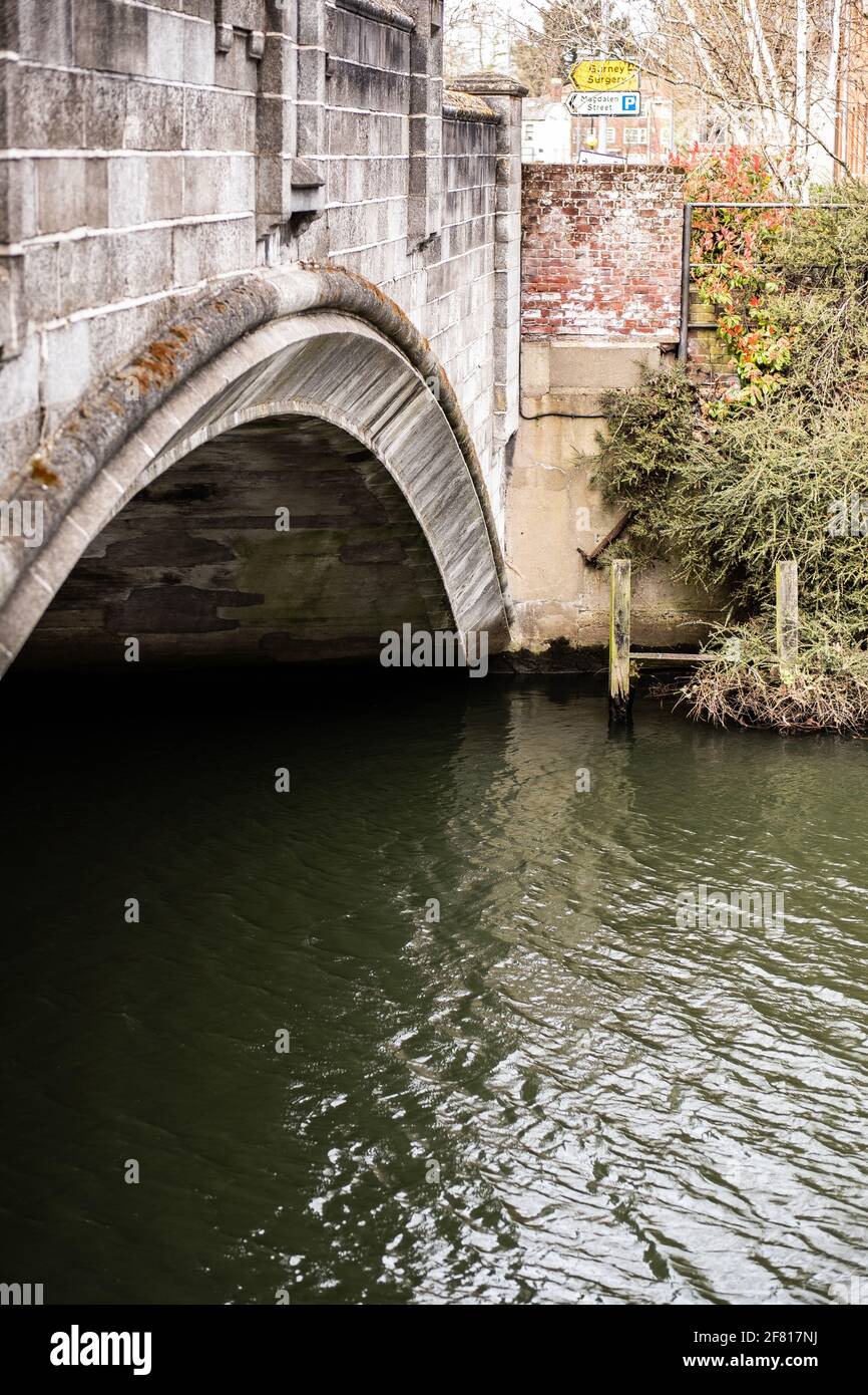 The ancient White Friars Bridge over the River Wensum in the city of ...