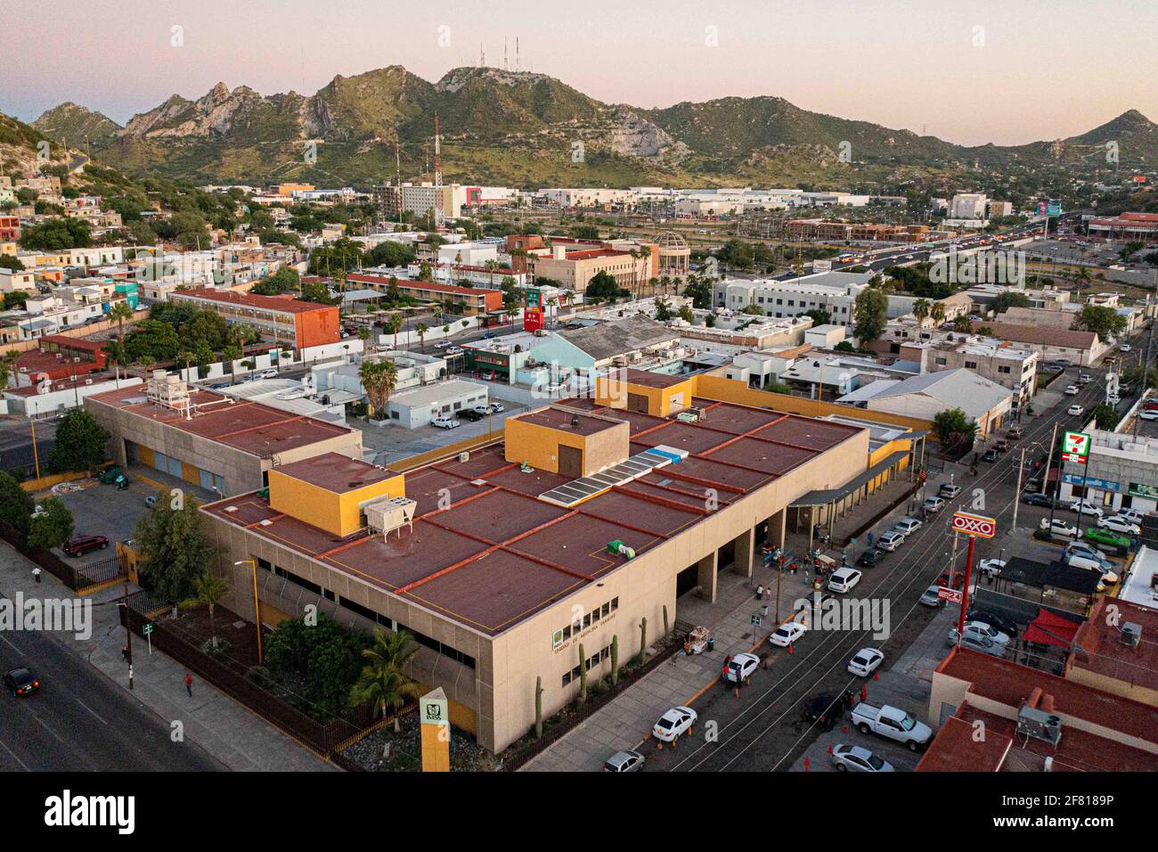 Aerial view of clinic 37 of the Mexican Institute of Social Security ...