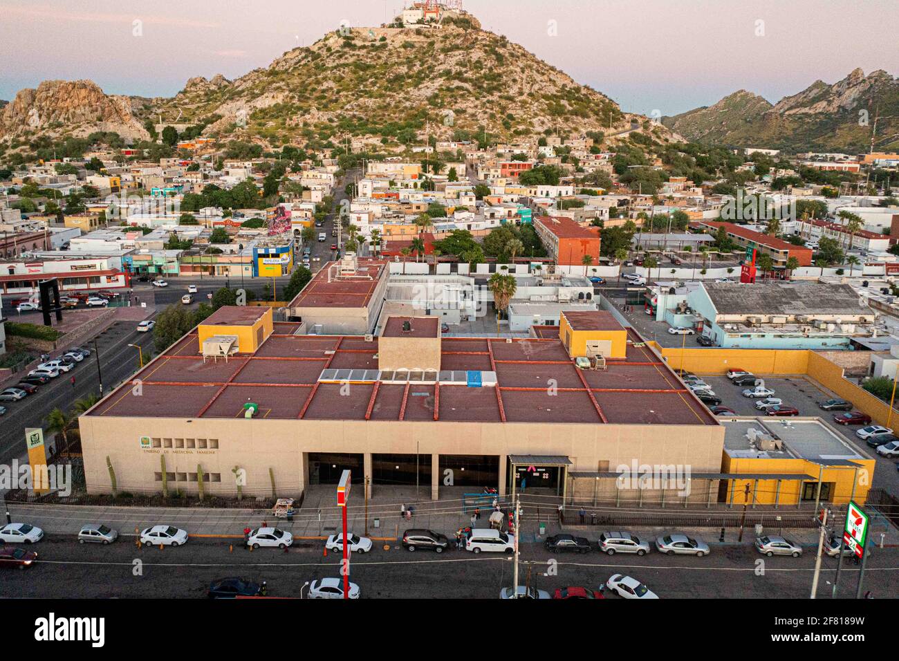 Aerial view of clinic 37 of the Mexican Institute of Social Security ...
