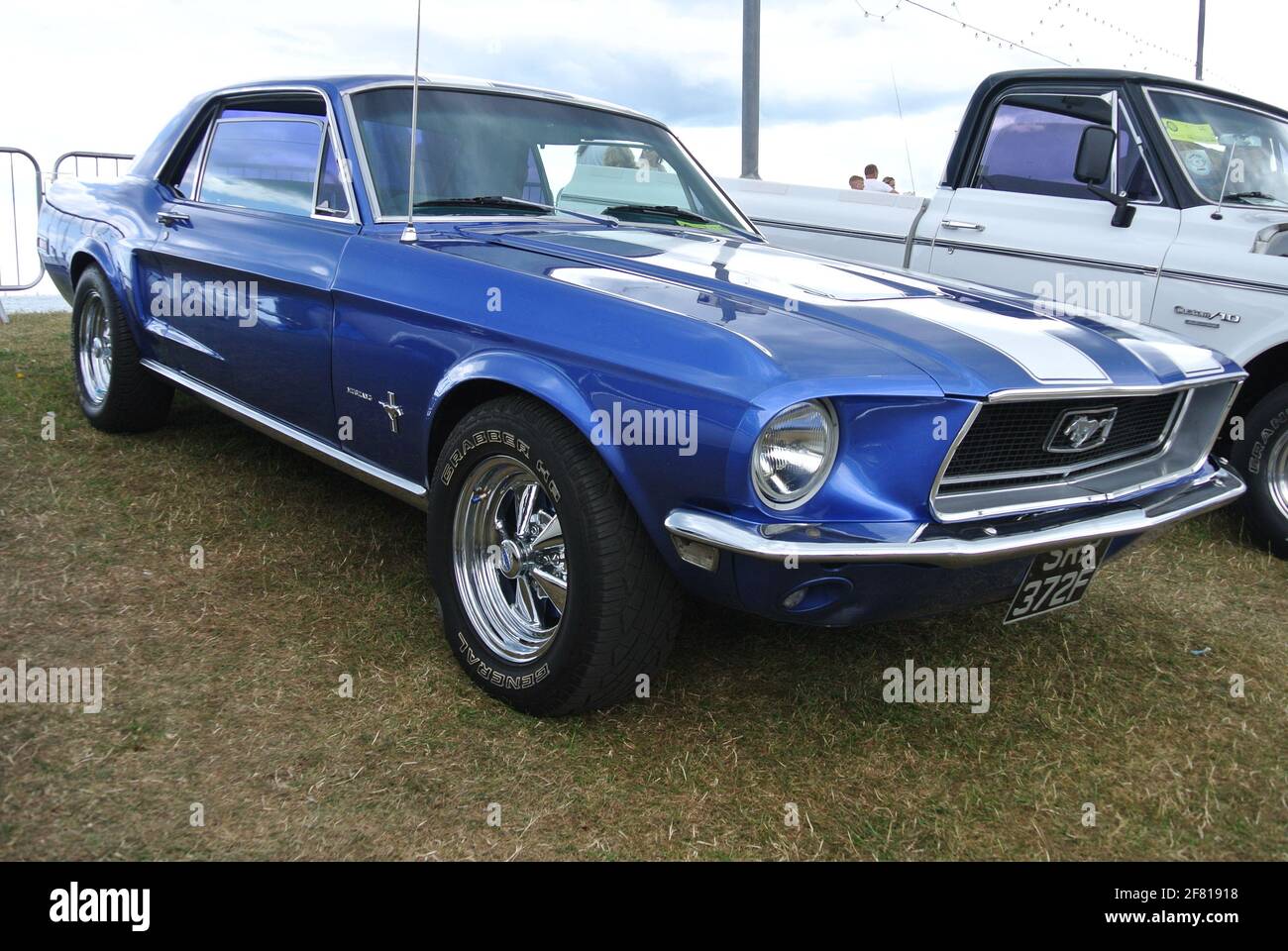A 1968 Ford Mustang parked up on display at the English Riviera classic ...