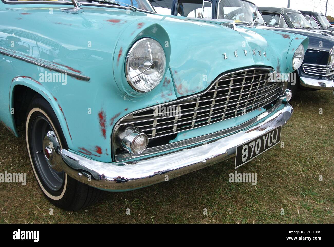 A 1959 Ford Zephyr parked up on display at the English Riviera classic ...