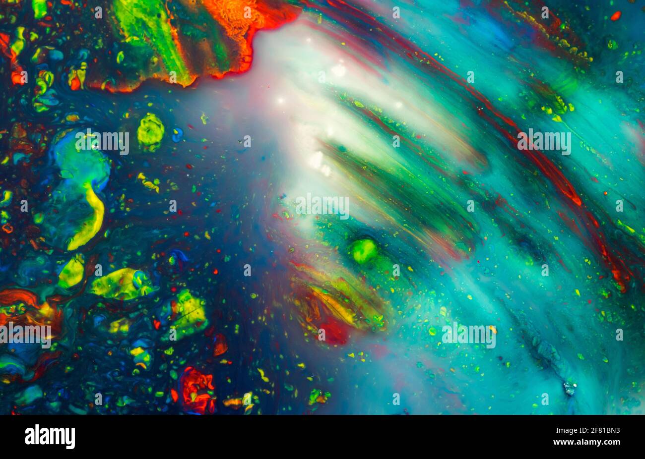 Vibrant illustration with multicolor ink spots and lines Stock Photo ...